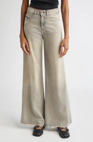 DIESEL® 1978 D-akemi Distressed Flare Leg Jeans - Grey
