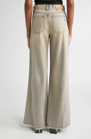 DIESEL® 1978 D-akemi Distressed Flare Leg Jeans - Grey