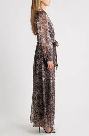 Julia Jordan Long Sleeve Print Jumpsuit With Overlay