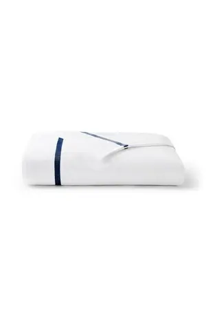 CHRISTY Beaumont Luxury Cotton Percale Flat Sheets - Navy