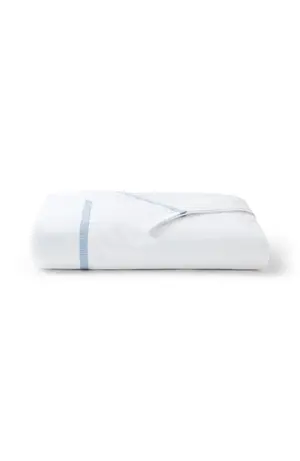 CHRISTY Beaumont Luxury Cotton Percale Flat Sheets Pale Blue