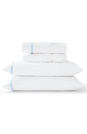 CHRISTY Beaumont Luxury Cotton Percale Sheet Set Bundles - Pale Blue