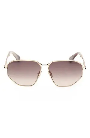 Max Mara Miller 54mm Navigator Sunglasses - Pale Gold/ Feather Grey/ Brown