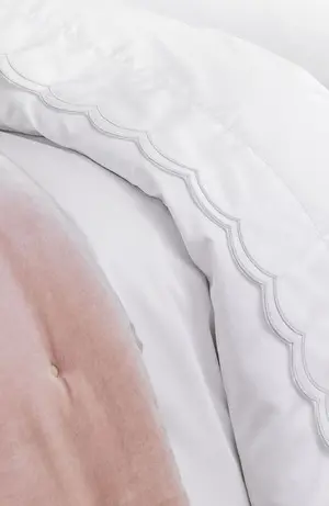 CHRISTY Scallop Edge Luxury Cotton Sateen Flat Sheets - Silver