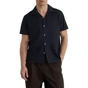 REISS Warwick Short Sleeve Woven Shirt - Navy