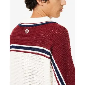 THE COUTURE CLUB Colour Block Crochet Knitted Top