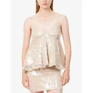 AMY LYNN Milana Sequin Woven Top
