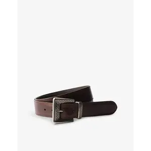 Prada Antiqued Leather Belt - Brown