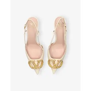 Valentino Garavani Vlogo Leather Slingback Courts