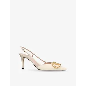Valentino Garavani Vlogo Leather Slingback Courts