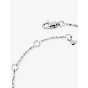 Monica Vinader 925 Sterling And Emerald Chain Bracelet - Silver