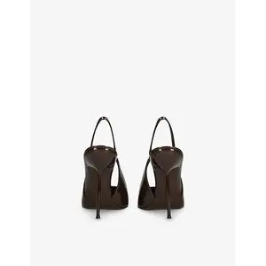 Paris Texas Lidia 105 Patent-leather Slingback Courts - Brown