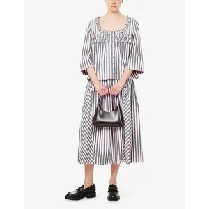 DAMSON MADDER Leilani Square-neck Cotton Blouse