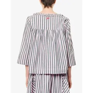 DAMSON MADDER Leilani Square-neck Cotton Blouse