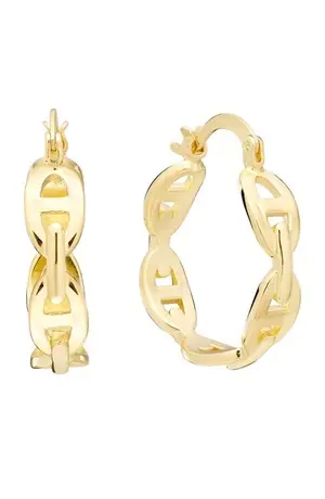 ATHRA LUXE Mariner Link Hoop Earrings - Gold
