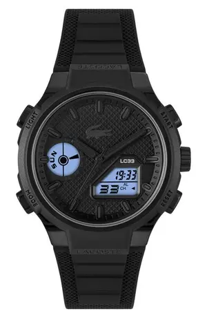Lacoste Silicone Strap Watch - Black