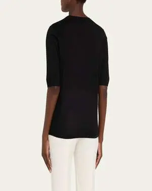 Gabriela Hearst Brunner Cashmere-silk T-shirt - Black