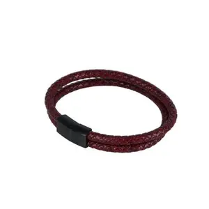 Trafalgar Braided Leather Bracelet With Secure Clasp