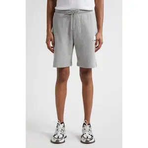 Moncler Logo Patch Fleece Sweat Shorts - Extra Light Gray Melange