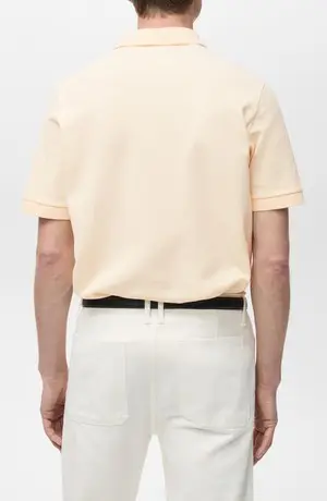 Mango Regular Fit Cotton Pique Knit Polo - Vanilla