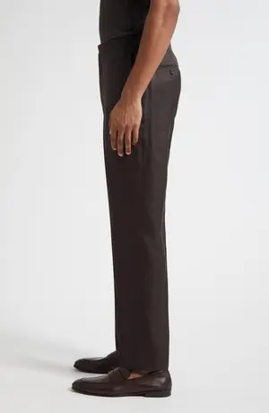Thom Sweeney Pleated Linen Blend Trousers