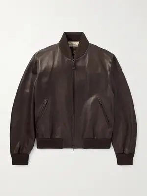 Loro Piana Leather Bomber Jacket