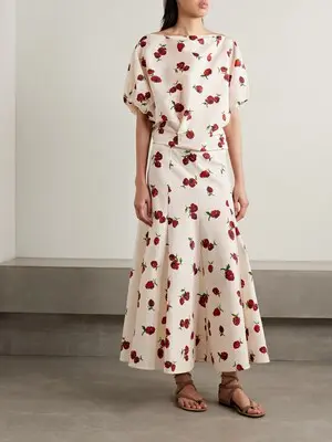 Khaite Lenno Silk And Cotton-blend Midi Skirt
