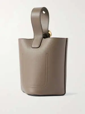 Loewe Pebble Mini Textured-leather Tote - Taupe
