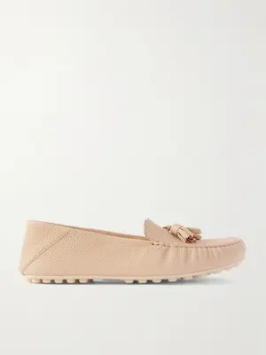 Loro Piana Tasseled Textured-leather Loafers - Neutrals