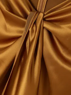 Galvan De Lovie Asymmetric Satin Maxi Skirt