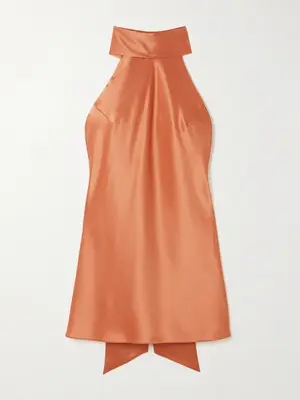 Galvan Sienna Halterneck Mini Dress - Orange