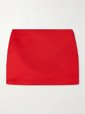 Givenchy Silk-gabardine Mini Skirt - Red