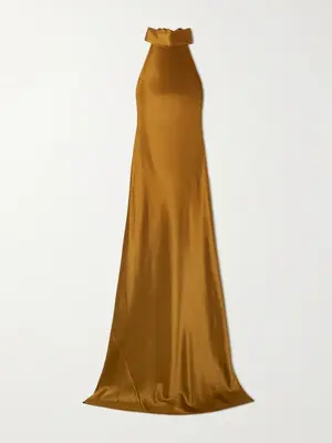 Women's Satin Halterneck Gown