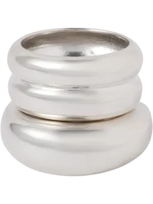 Agmes Set Of Two Recycled Sterling Rings - Silver