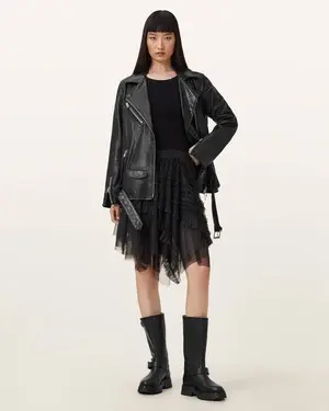 ALLSAINTS Jayde Ruffled Tulle Mini Skirt