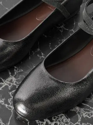 Brunello Cucinelli Bead-embellished Ballet Flats