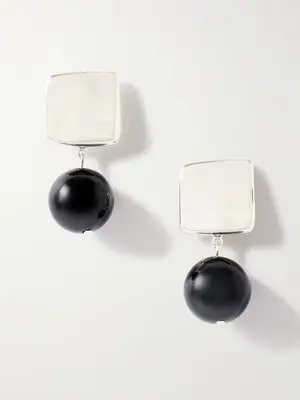 Agmes Luca Onyx Earrings - Silver
