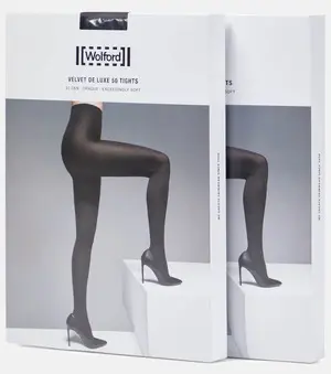 Wolford Velvet De Luxe 50 Tights Set Of 2 - Black