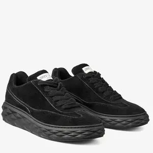 JIMMY CHOO Diamond Maxi Retro Velvet Suede Trainers - Black