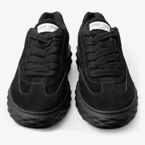 JIMMY CHOO Diamond Maxi Retro Velvet Suede Trainers - Black