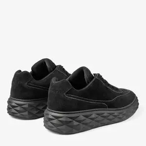 JIMMY CHOO Diamond Maxi Retro Velvet Suede Trainers - Black