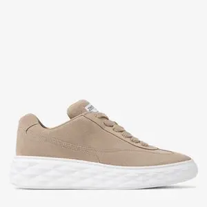 JIMMY CHOO Diamond Maxi Retro Velvet Suede Trainers - Stone