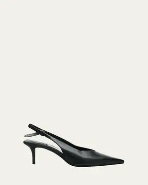 JIMMY CHOO Camie Leather Slingback Pumps - Black