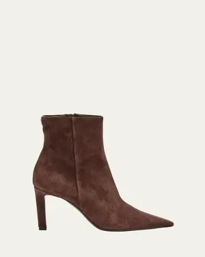JIMMY CHOO Frankie Velvet Suede Ankle Boots - Chocolate