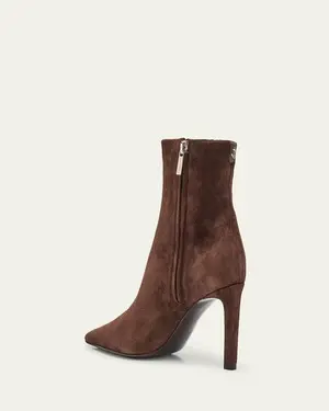 JIMMY CHOO Frankie Velvet Suede Ankle Boots - Chocolate