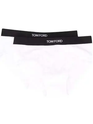 TOM FORD Set Of 2 Logo-waistband Cotton Briefs - White