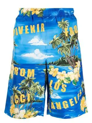 Gucci Printed Swim Shorts - Blue