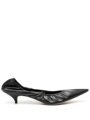 THE ROW Uxor Leather Pumps - Black