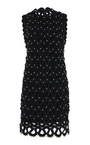 Carolina Herrera Embellished Crochet Midi Dress - Black