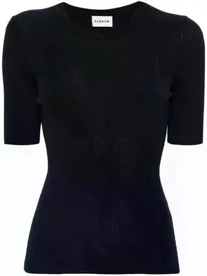 P.a.r.o.s.h Ribbed-knit Short-sleeve Top - Blue